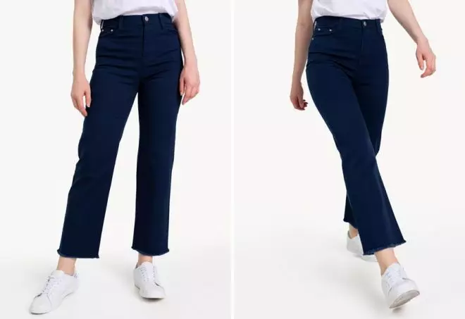 Tubi dei jeans da donna - Cosa indossare con quali scarpe con pantaloni da mosca blu, bianco, nero e grigio 3838_28