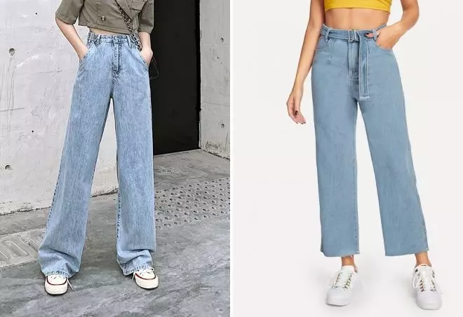 Tubi dei jeans da donna - Cosa indossare con quali scarpe con pantaloni da mosca blu, bianco, nero e grigio 3838_38