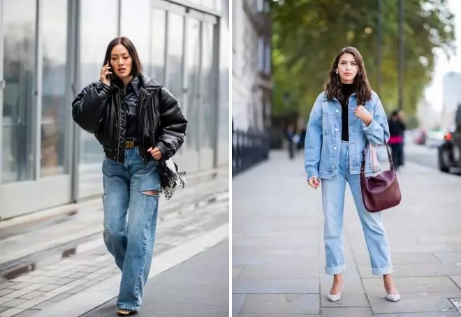 Tubi dei jeans da donna - Cosa indossare con quali scarpe con pantaloni da mosca blu, bianco, nero e grigio 3838_51