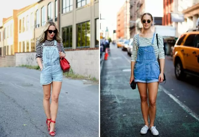 Women's summer overalls with shorts - from denim, chiffon, flax, cotton, lace, with what wearing, images 3848_29