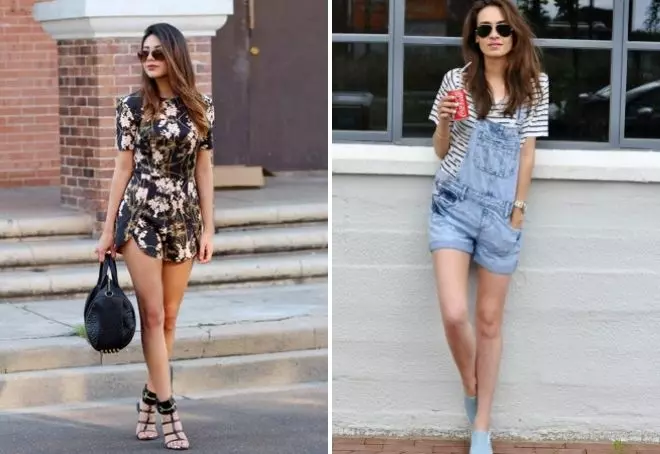 Women's summer overalls with shorts - from denim, chiffon, flax, cotton, lace, with what wearing, images 3848_31