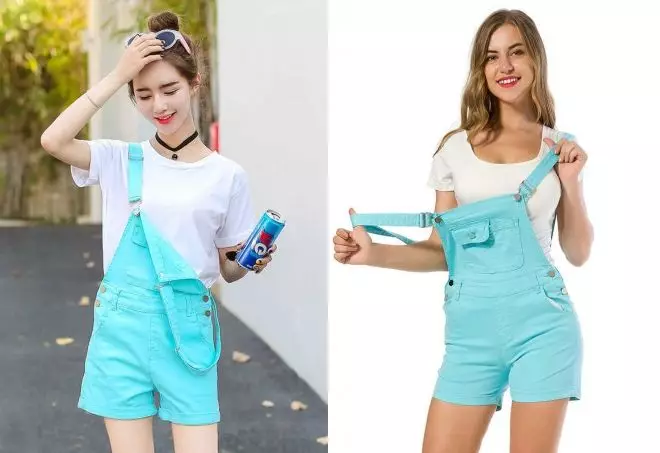 Women's summer overalls with shorts - from denim, chiffon, flax, cotton, lace, with what wearing, images 3848_7