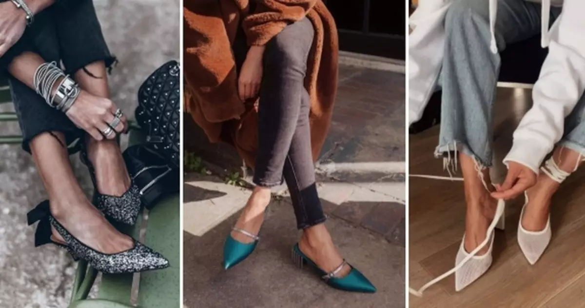 Chaussures féminines à la mode 2021 - Chaussures sur talons, coin, cuir et textile