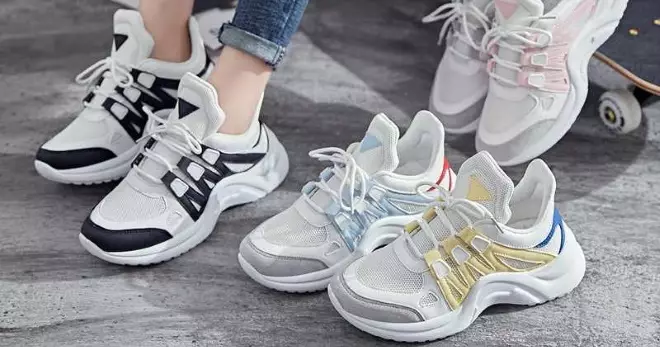 What are fashionable sneakers now and what can you wear with?