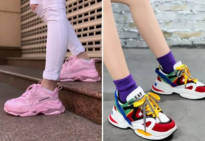 What are fashionable sneakers now - on the platform, high soles, glowing and without shoelaces 3854_3