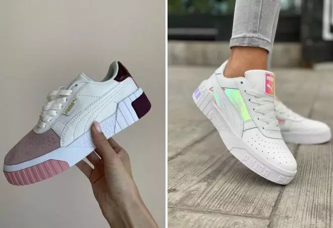 Je, ni sneakers ya mtindo sasa - kwenye jukwaa, mizizi ya juu, inang'aa na bila shoelaces 3854_48