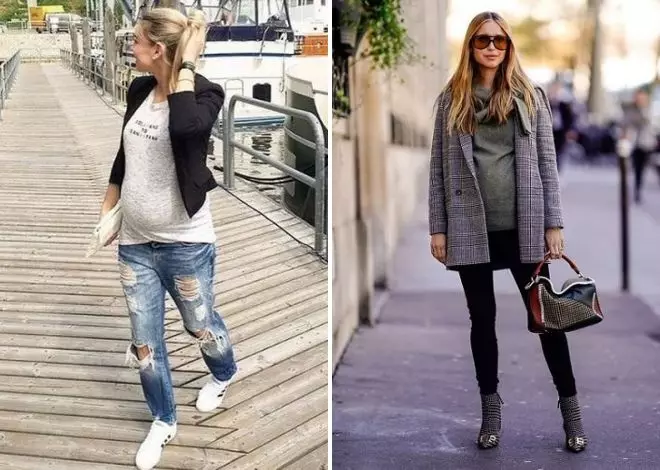 Mode voor zwangere vrouwen - winter, zomer, demi-seizoen, jurken, rokken, jeans, jassen, afbeeldingen 3941_24