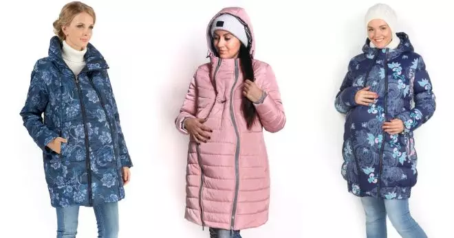 Winterjacke für schwangere Frauen - unproduzierter, universeller Einsatz, 3 in 1, Transformator, Bomber, Trapez, Park, Mantel, Kapuze, Pelz