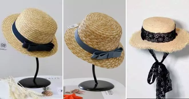 Women's Hat Canier - Geskiedenis, strooi, voel, met bande, lint, blomme, kant, inskripsie, pompons 3964_25