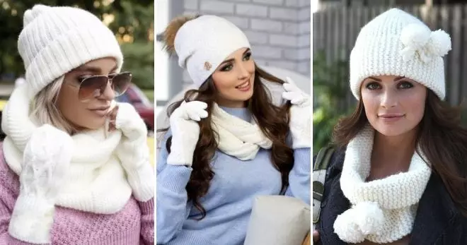 Topi putih wanita cantik - Ushanka, bulu, cermin besar, dengan pompon, telinga, kepang, massal, helm, olahraga, bini 3970_34