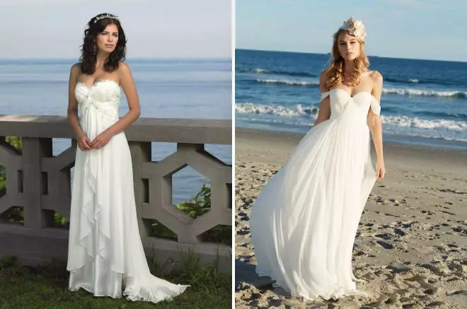 Beautiful beach wedding dresses - lung, summer, in the floor, short, long, original, lush, open, air, tunic, shoes 4050_11