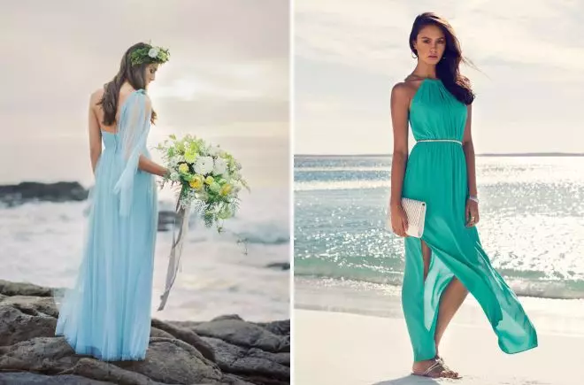 Beautiful beach wedding dresses - lung, summer, in the floor, short, long, original, lush, open, air, tunic, shoes 4050_16