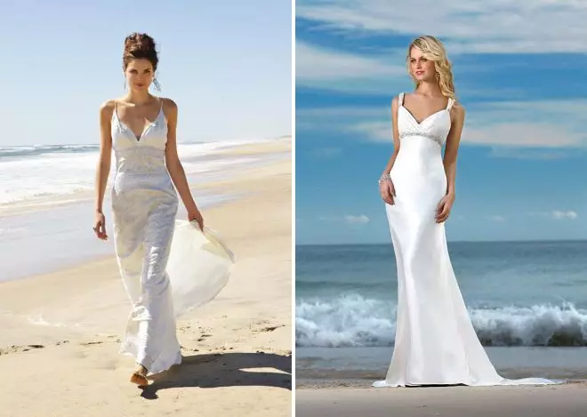 Beautiful beach wedding dresses - lung, summer, in the floor, short, long, original, lush, open, air, tunic, shoes 4050_4