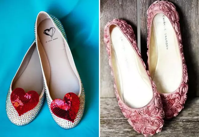 Sepatu balet pernikahan modis dan tidak biasa untuk pengantin wanita - putih dan emas, renda dan rhinestones 4063_2