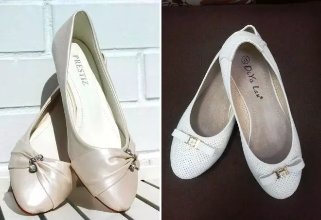 Sepatu balet pernikahan modis dan tidak biasa untuk pengantin wanita - putih dan emas, renda dan rhinestones 4063_4