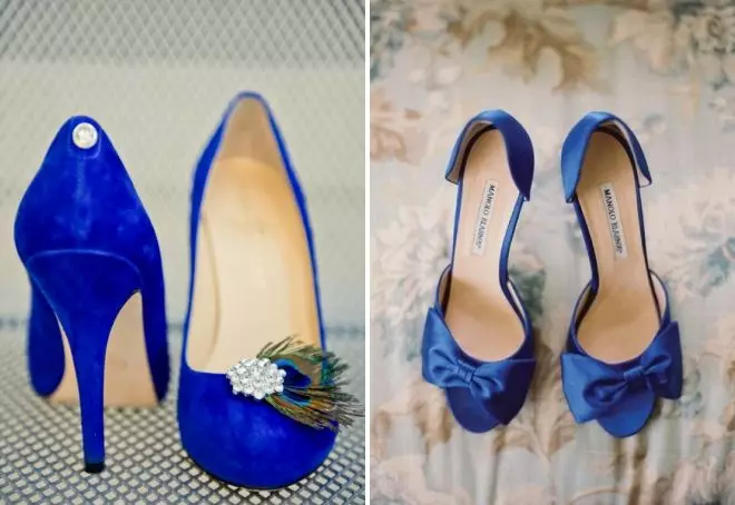 Scarpe da sposa blu.