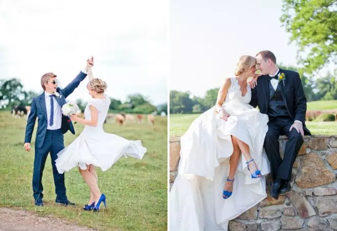 Schöne Hochzeitsschuhe auf hohen Fersen