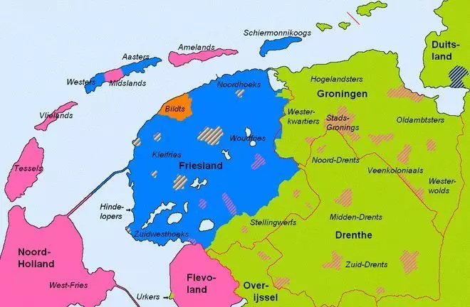 Kaart fan Western Frisian-eilannen, Nederlân