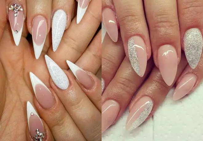 Kab tshoob manicure rau tus nkauj nyab - rau luv, ntev, square, ntse thiab almond ntsia hlau 4091_11