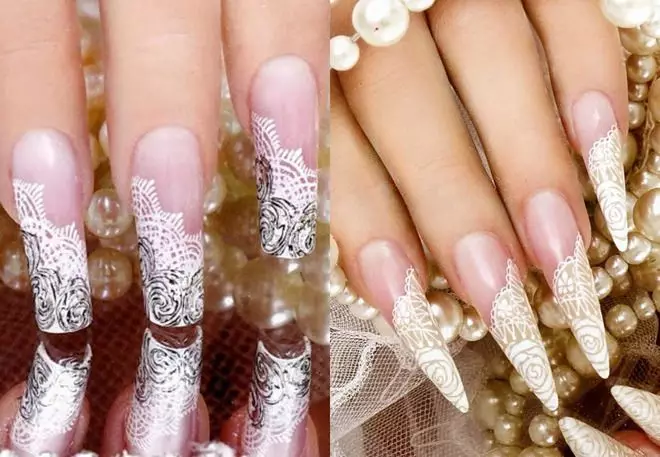 manicure vir die bruid troue - vir 'n kort, lang, vierkantige, skerp en amandel naels 4091_28