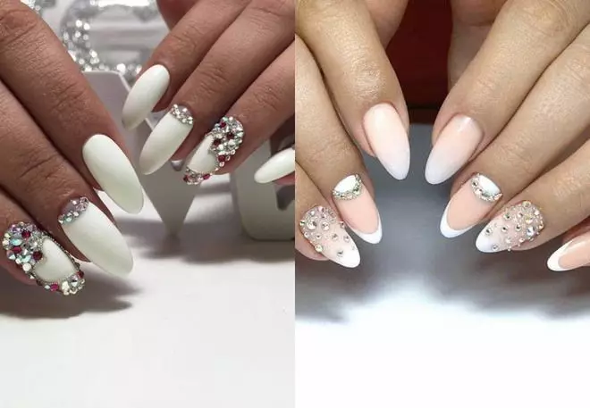 Kab tshoob manicure rau tus nkauj nyab - rau luv, ntev, square, ntse thiab almond ntsia hlau 4091_34