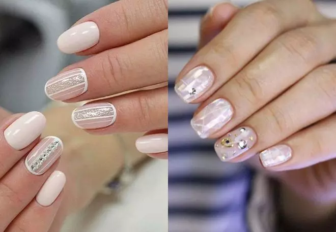 Kab tshoob manicure rau tus nkauj nyab - rau luv, ntev, square, ntse thiab almond ntsia hlau 4091_4