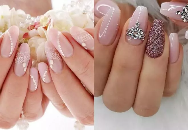 Kab tshoob manicure rau tus nkauj nyab - rau luv, ntev, square, ntse thiab almond ntsia hlau 4091_6