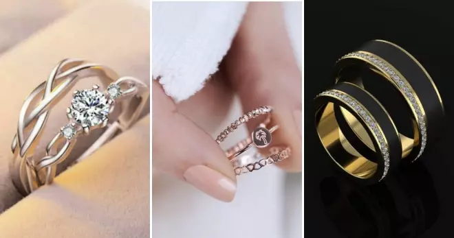 Anillos de boda - oro, plata, platino, con diamantes, piedras, grabado, amplio, combinado