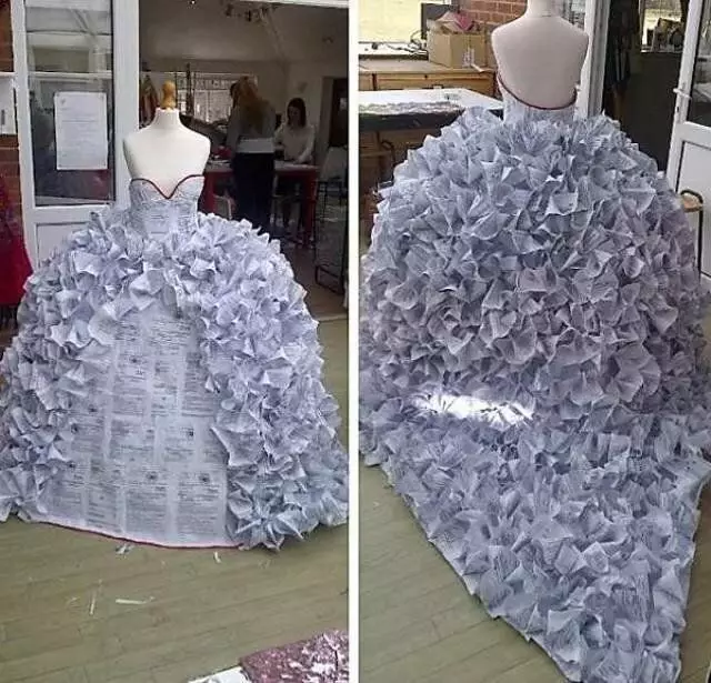 Vestido feito de papel