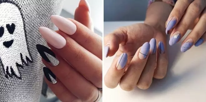 Design de unhas de inverno - por forma quadrada e amêndoa, com um padrão e uma manicure monótono 4123_10