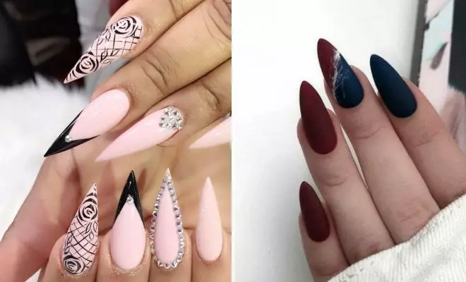 Design de unhas de inverno - por forma quadrada e amêndoa, com um padrão e uma manicure monótono 4123_12