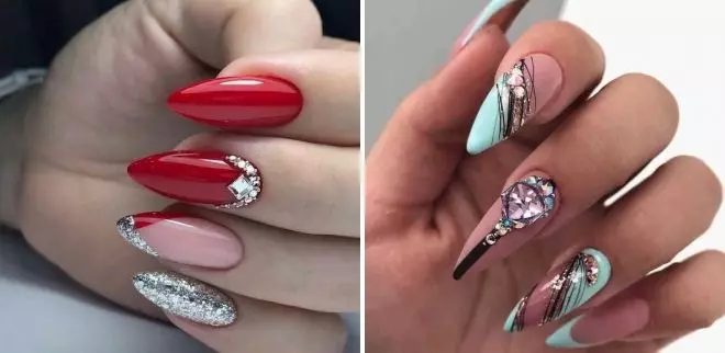 Design de unhas de inverno - por forma quadrada e amêndoa, com um padrão e uma manicure monótono 4123_13