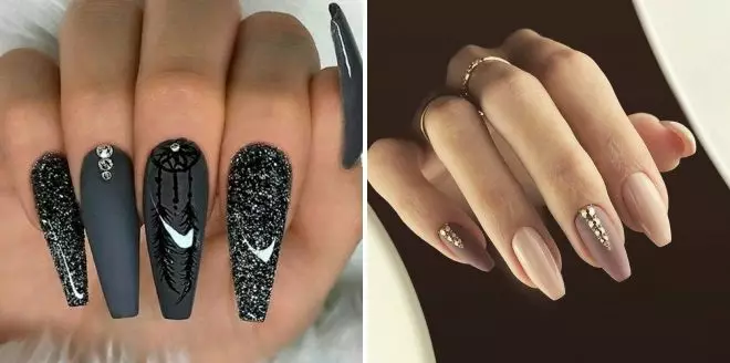 Design de unhas de inverno - por forma quadrada e amêndoa, com um padrão e uma manicure monótono 4123_14