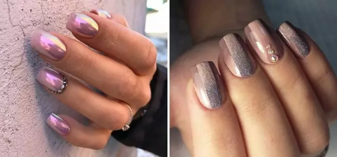 Design de unhas de inverno - por forma quadrada e amêndoa, com um padrão e uma manicure monótono 4123_18