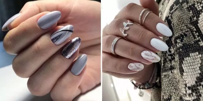 Design de unhas de inverno - por forma quadrada e amêndoa, com um padrão e uma manicure monótono 4123_6