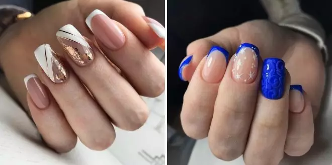 Design de unhas de inverno - por forma quadrada e amêndoa, com um padrão e uma manicure monótono 4123_8