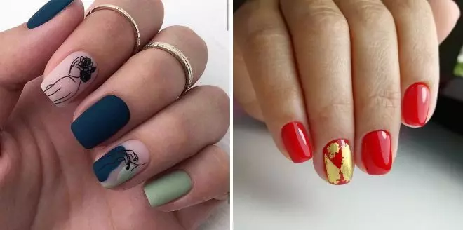 Design de unhas de inverno - por forma quadrada e amêndoa, com um padrão e uma manicure monótono 4123_9