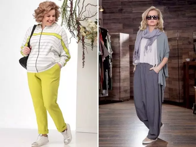 Tam qadınlar üçün moda 50 il - küçə, idman, bocho stil, geyimlər, bluzlar, jeans, şalvar 4125_6