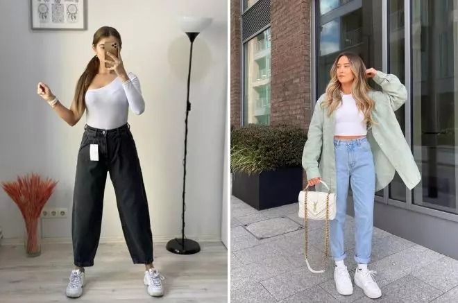 O que usar jeans largos - imagens com o topo, blusa, crucial, donas e saltos 4136_37