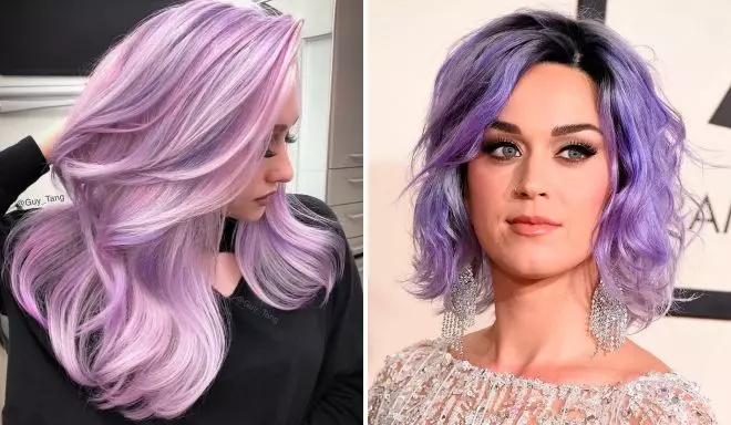 Cabelo roxo - tendência para cortes de cabelo curtos e longas fechaduras e kare 4169_15