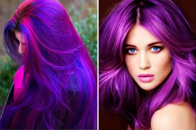 Cabelo roxo - tendência para cortes de cabelo curtos e longas fechaduras e kare 4169_2