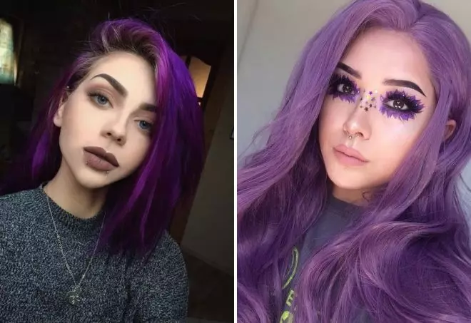 Cabelo roxo - tendência para cortes de cabelo curtos e longas fechaduras e kare 4169_29