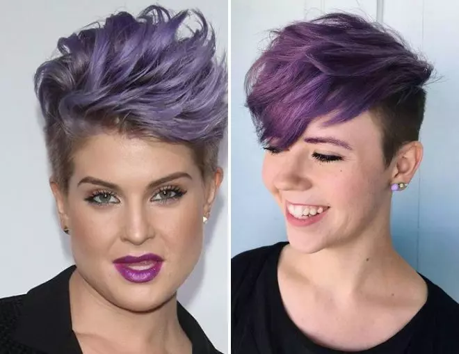 Cabelo roxo - tendência para cortes de cabelo curtos e longas fechaduras e kare 4169_4