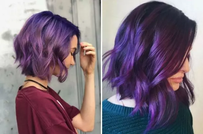 Cabelo roxo - tendência para cortes de cabelo curtos e longas fechaduras e kare 4169_6