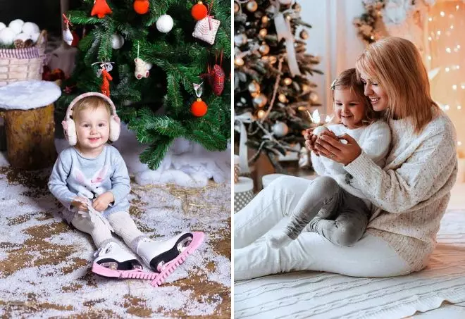 Sessione fotografica di Capodanno - Come fare, Angolo di Capodanno, Famiglia, Con Bambini, Per ragazze, con Garland, in Pigiama, con Babbo Natale 4184_11