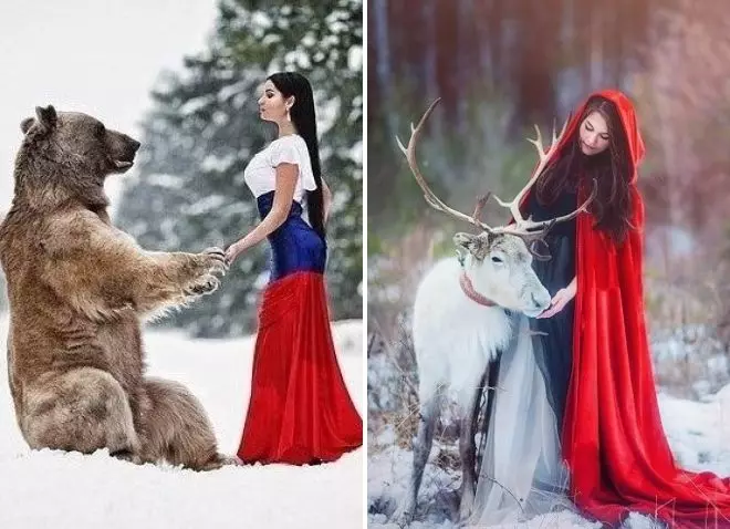 Winter fotosessie in het bos - familie, voor twee, met een kind, bruiloft, winter sprookje, sneeuwkoningin, in jurk, met een bot, bloemen 4186_16