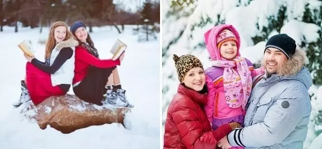 Winter fotosessie in het bos - familie, voor twee, met een kind, bruiloft, winter sprookje, sneeuwkoningin, in jurk, met een bot, bloemen 4186_2