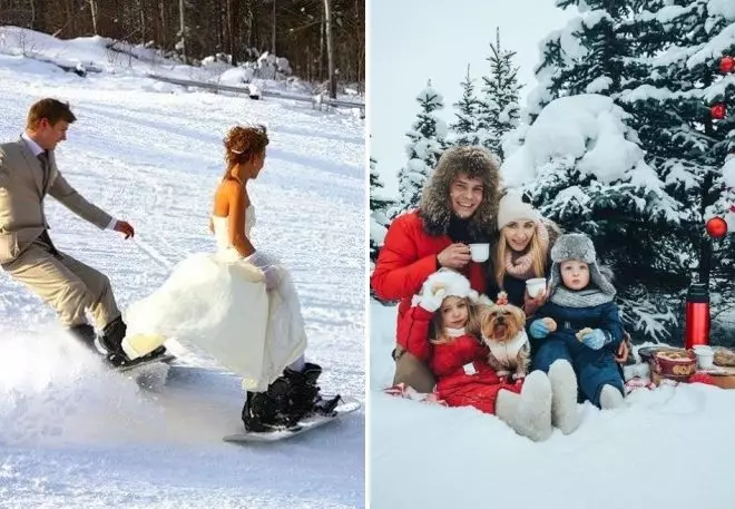 Winter fotosessie in het bos - familie, voor twee, met een kind, bruiloft, winter sprookje, sneeuwkoningin, in jurk, met een bot, bloemen 4186_29