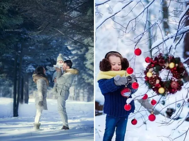 Winter fotosessie in het bos - familie, voor twee, met een kind, bruiloft, winter sprookje, sneeuwkoningin, in jurk, met een bot, bloemen 4186_30