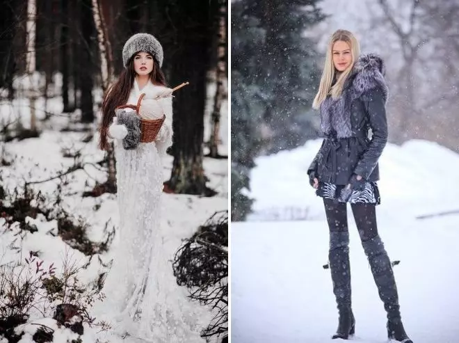 Winter fotosessie in het bos - familie, voor twee, met een kind, bruiloft, winter sprookje, sneeuwkoningin, in jurk, met een bot, bloemen 4186_4